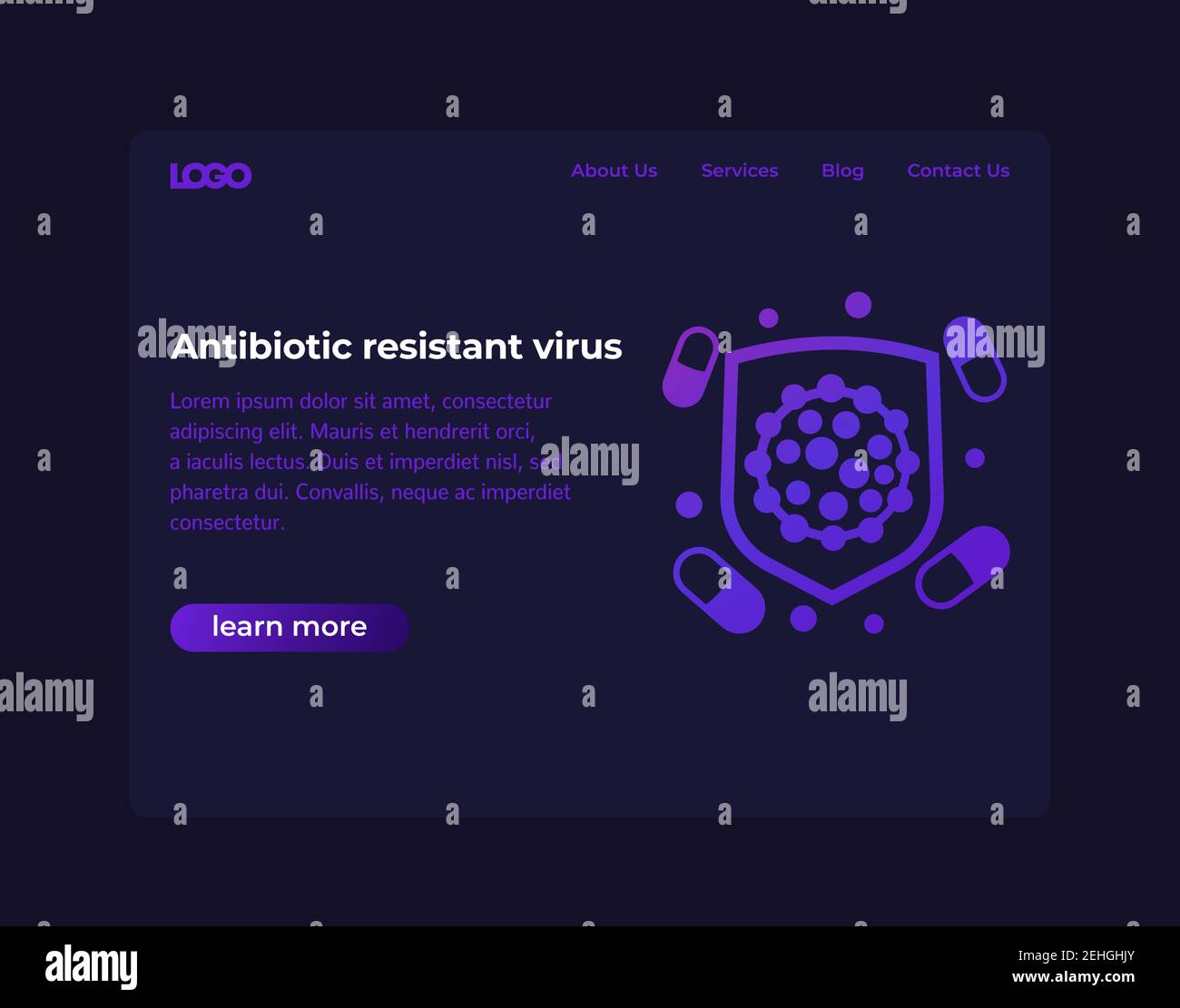 Antibiotic resistant virus vector design for web Stock Vector Image ...