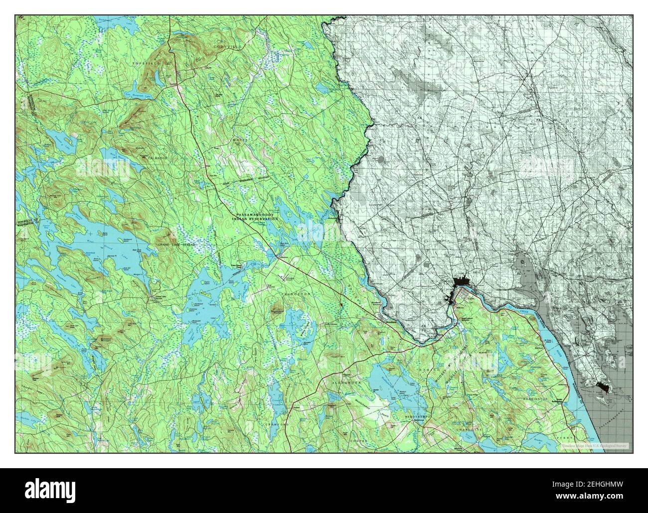 Calais, Maine, map 1994, 1:100000, United States of America by Timeless ...