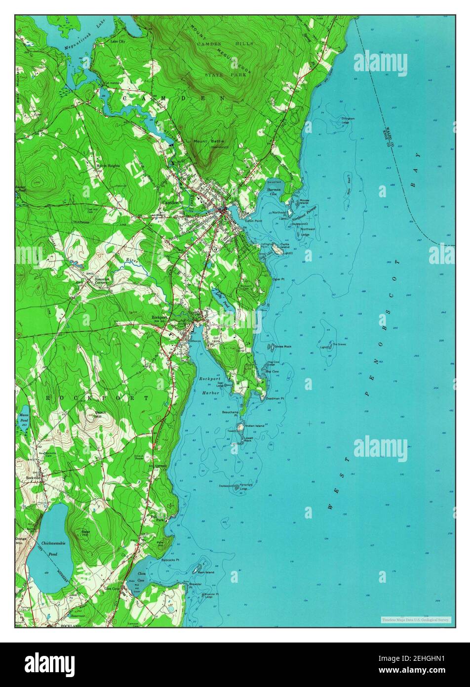 Map of camden maine hi-res stock photography and images - Alamy