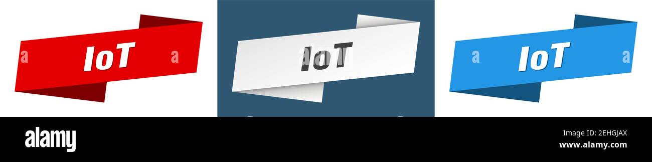 iot ribbon label sign set. iot banner Stock Vector Image & Art - Alamy