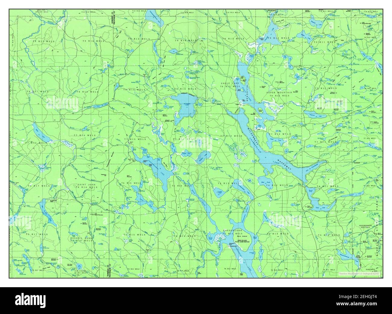 Chamberlain Lake, Maine, map 1986, 1:100000, United States of America ...