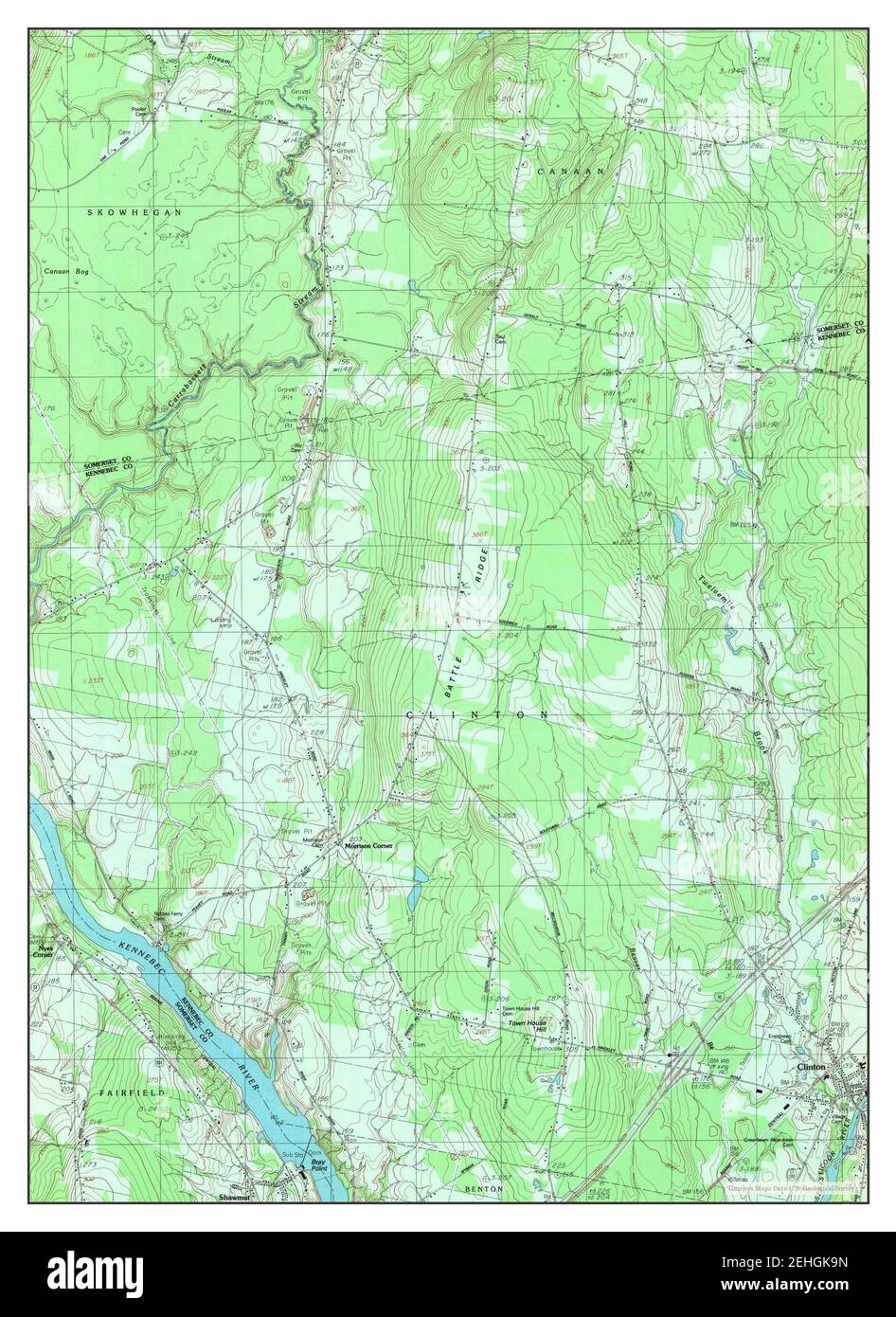 Clinton, Maine, map 1982, 1:24000, United States of America by Timeless ...