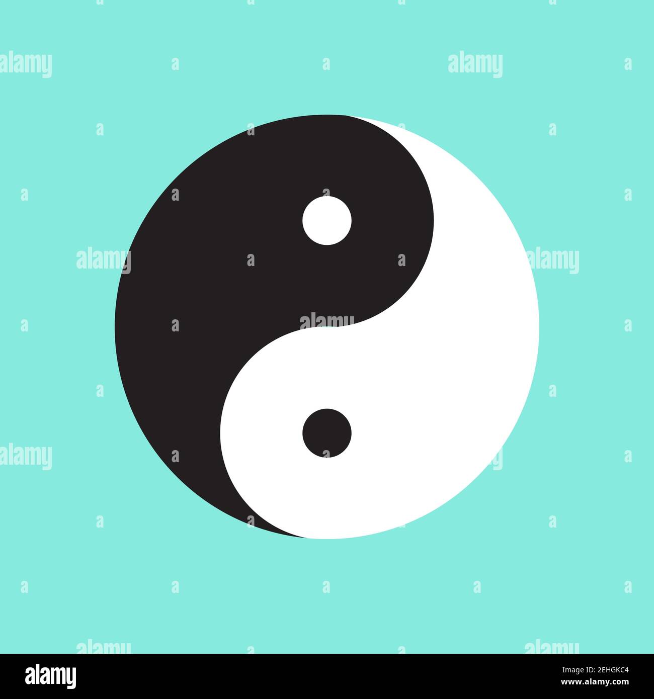Yin yang symbol with blue background Stock Vector Image & Art - Alamy