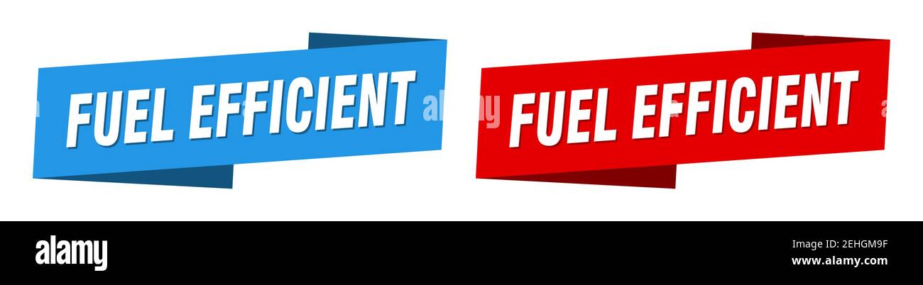 fuel efficient ribbon label sign set. fuel efficient banner Stock ...