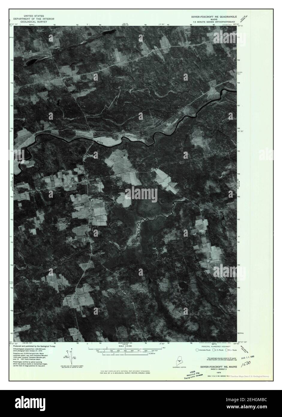 Dover-Foxcroft NE, Maine, map 1975, 1:24000, United States of America ...