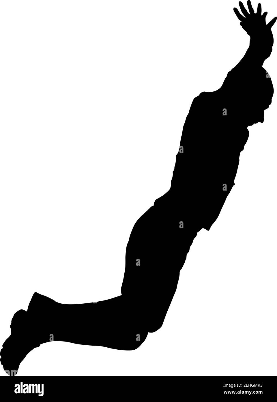 Silhouettes man long jump on white background Stock Vector Image & Art ...