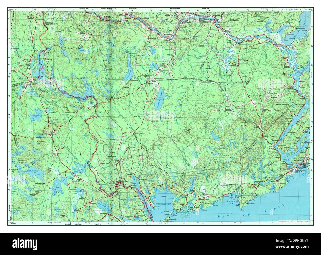 Fredericton, Maine, map 1957, 1:250000, United States of America by ...