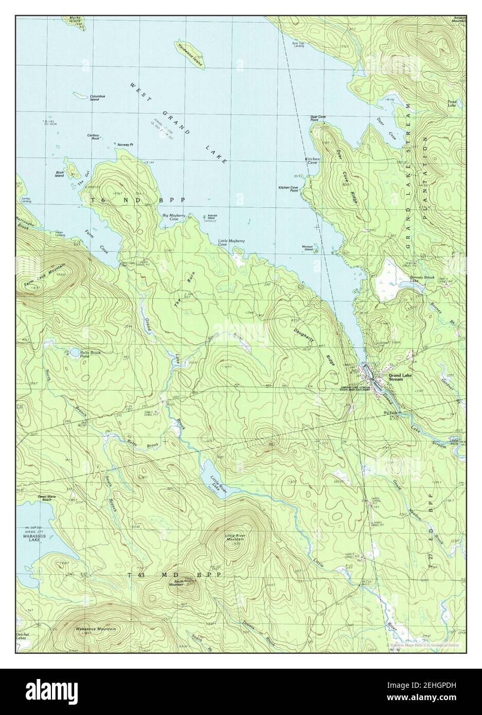 Grand Lake Stream, Maine, map 1990, 1:24000, United States of America ...