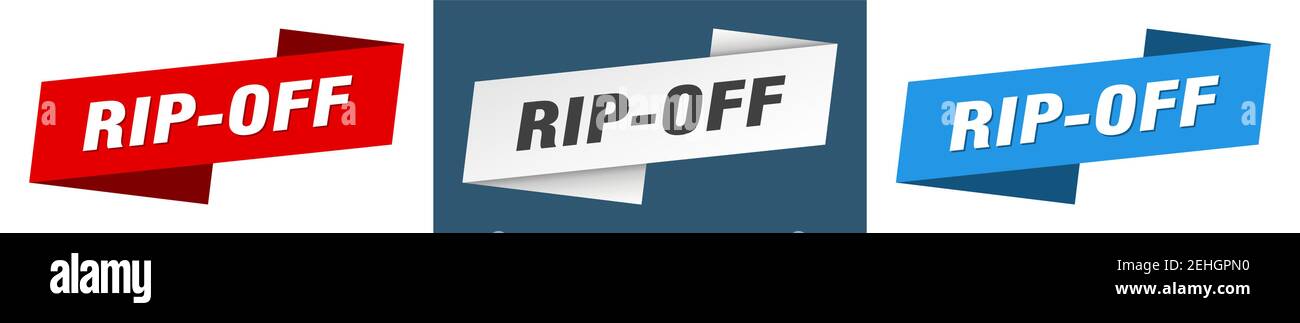 rip-off ribbon label sign set. rip-off banner Stock Vector Image & Art ...