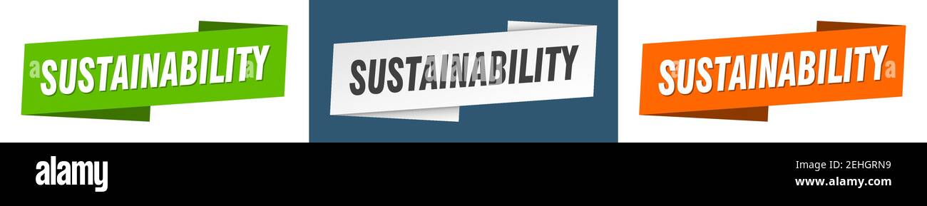 sustainability ribbon label sign set. sustainability banner Stock ...