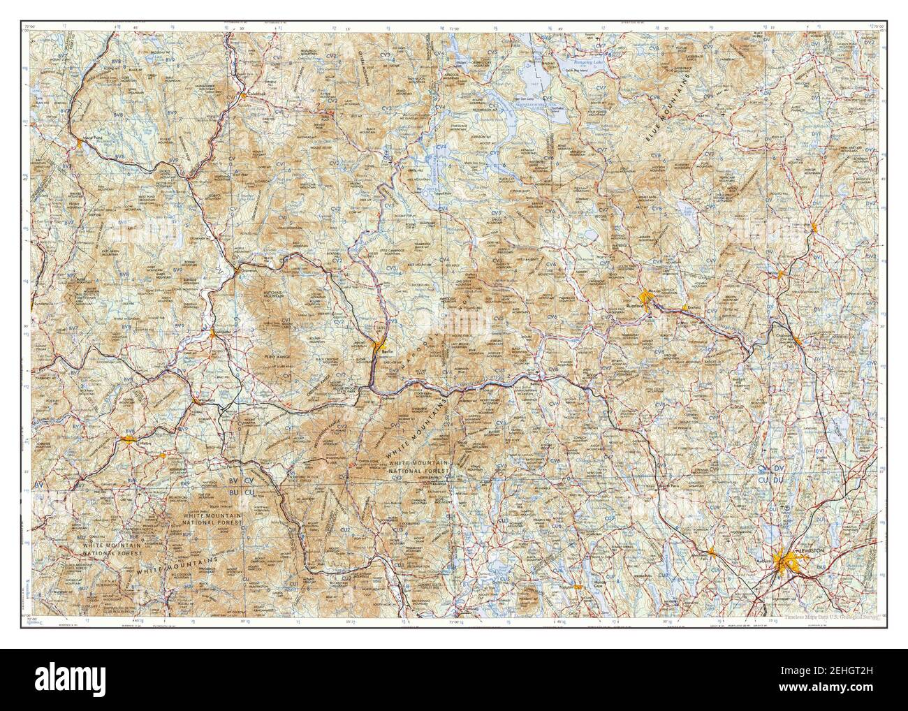 Lewiston, Maine, map 1961, 1:250000, United States of America by ...