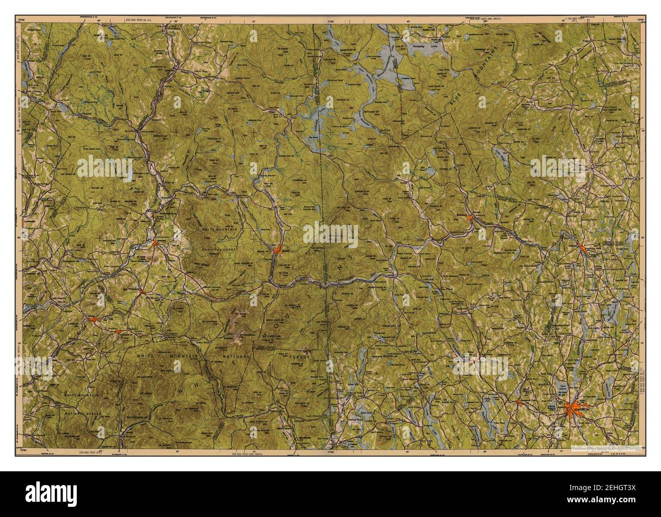 Lewiston, Maine, map 1950, 1:250000, United States of America by ...