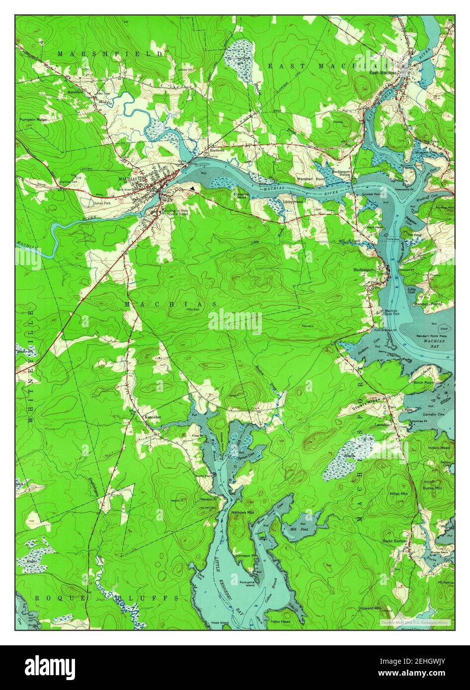 Machias, Maine, map 1949, 1:24000, United States of America by Timeless ...