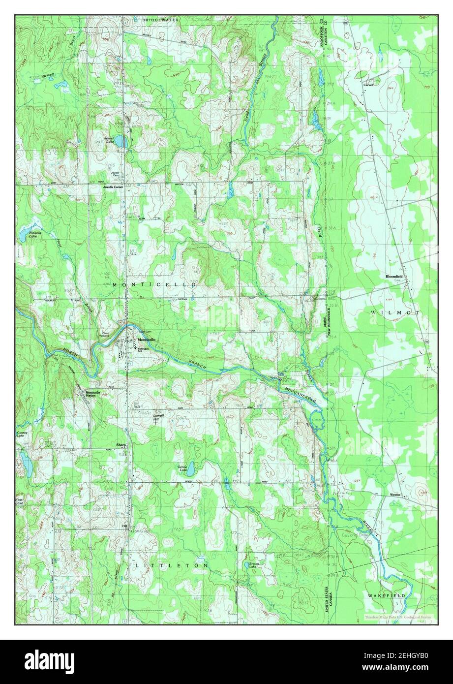 Map of monticello maine hi-res stock photography and images - Alamy