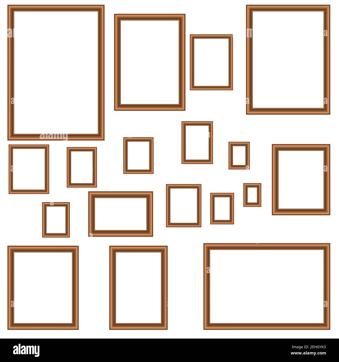 Vintage antique gold beautiful rectangular frames. Set of squared ...