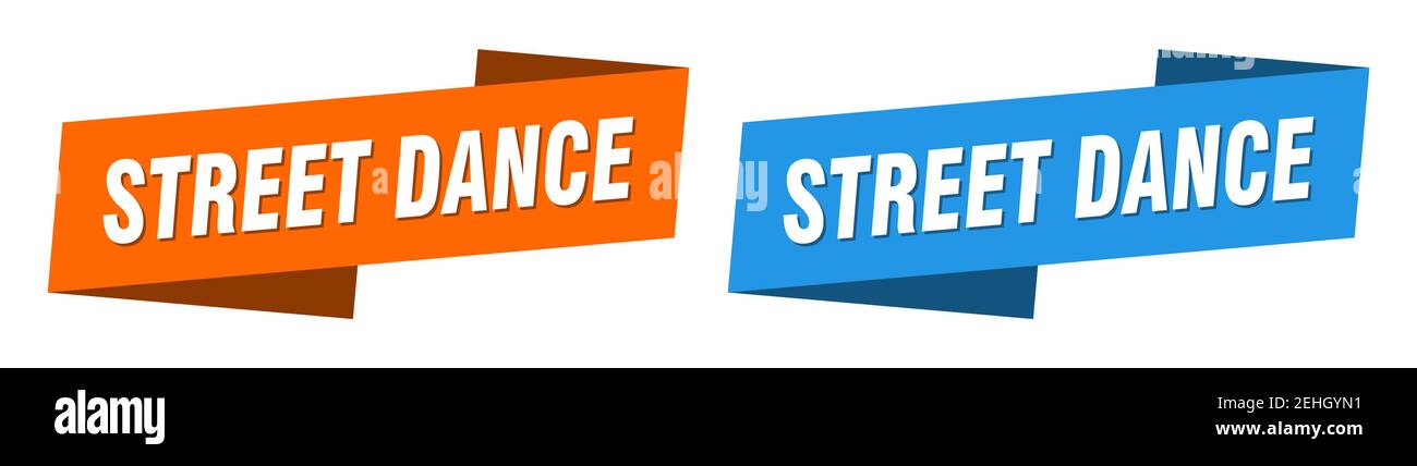 street dance ribbon label sign set. street dance banner Stock Vector ...