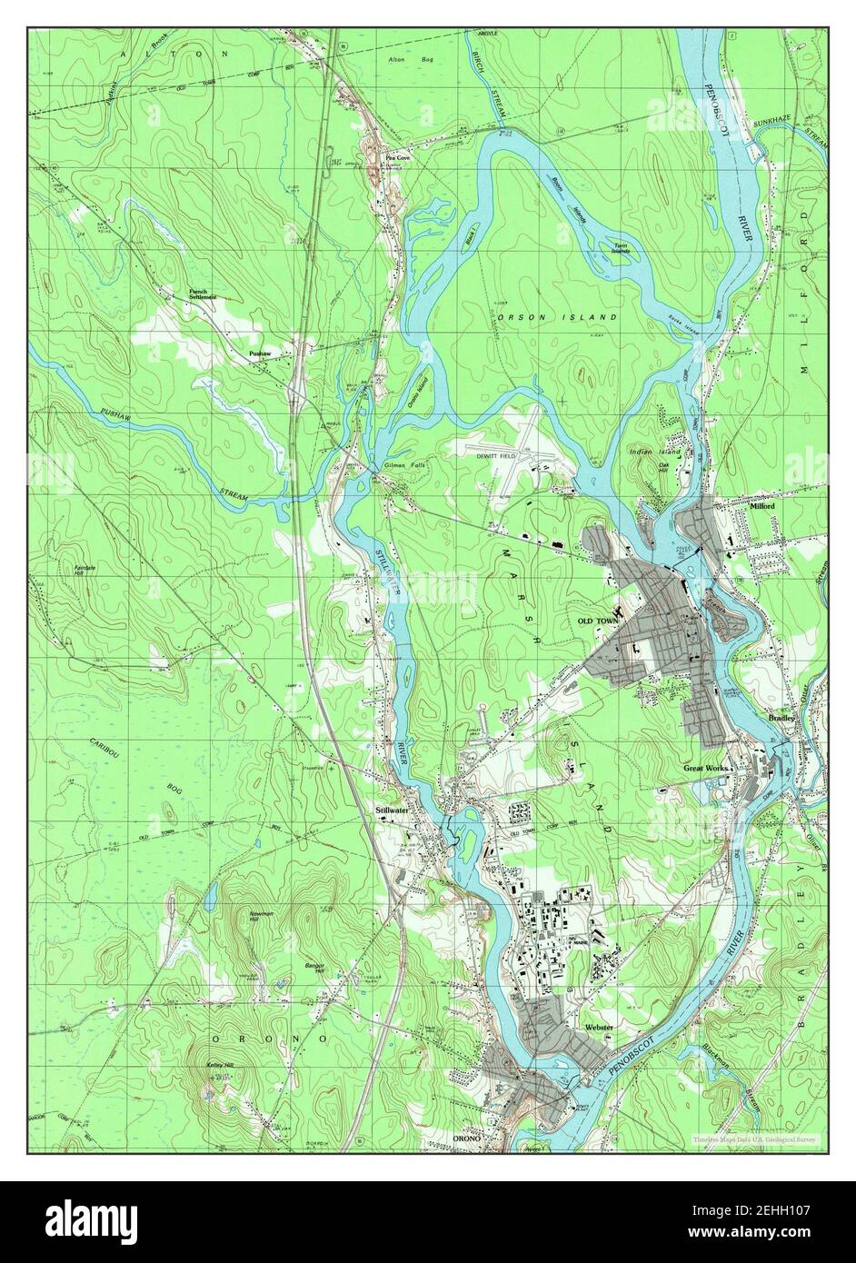 Old Town, Maine, map 1988, 1:24000, United States of America by ...