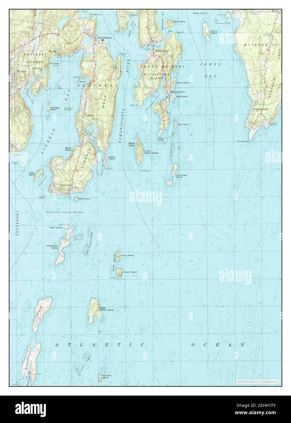 Pemaquid Point, Maine, map 1997, 1:24000, United States of America by ...