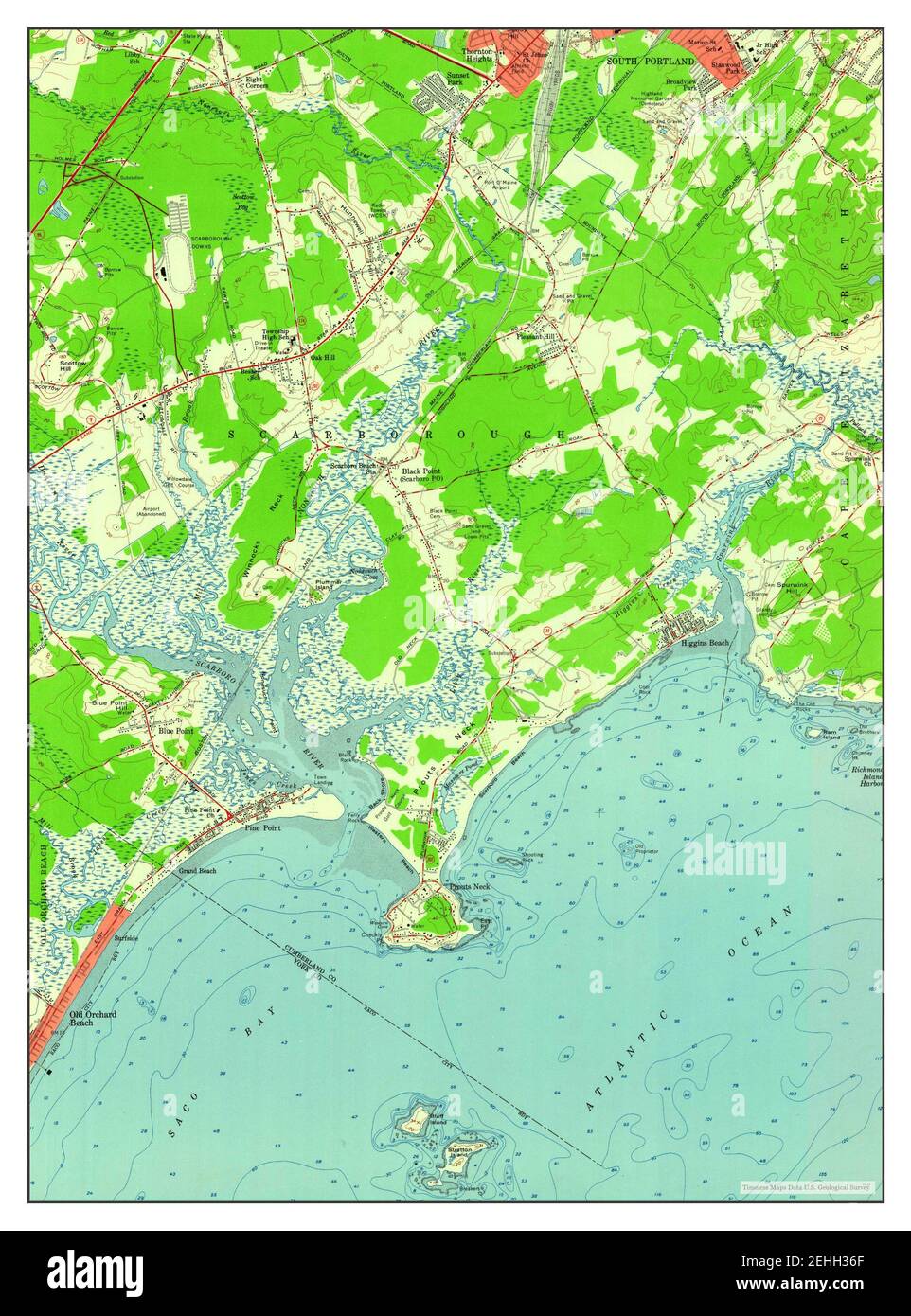 Prouts Neck, Maine, map 1959, 1:24000, United States of America by ...