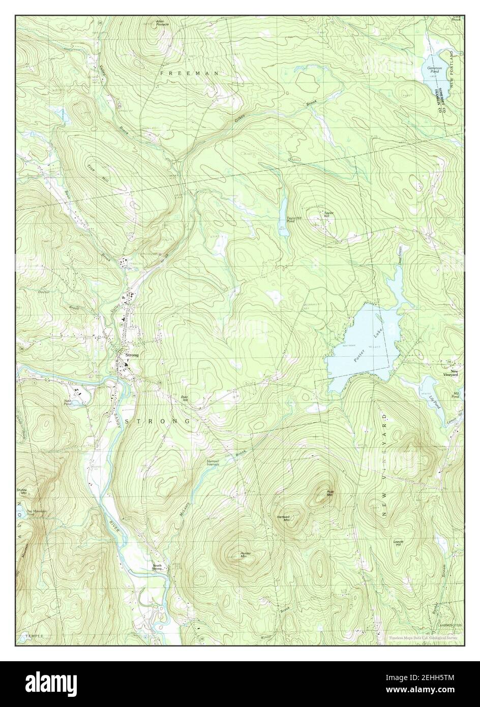 Strong, Maine, map 1989, 1:24000, United States of America by Timeless ...