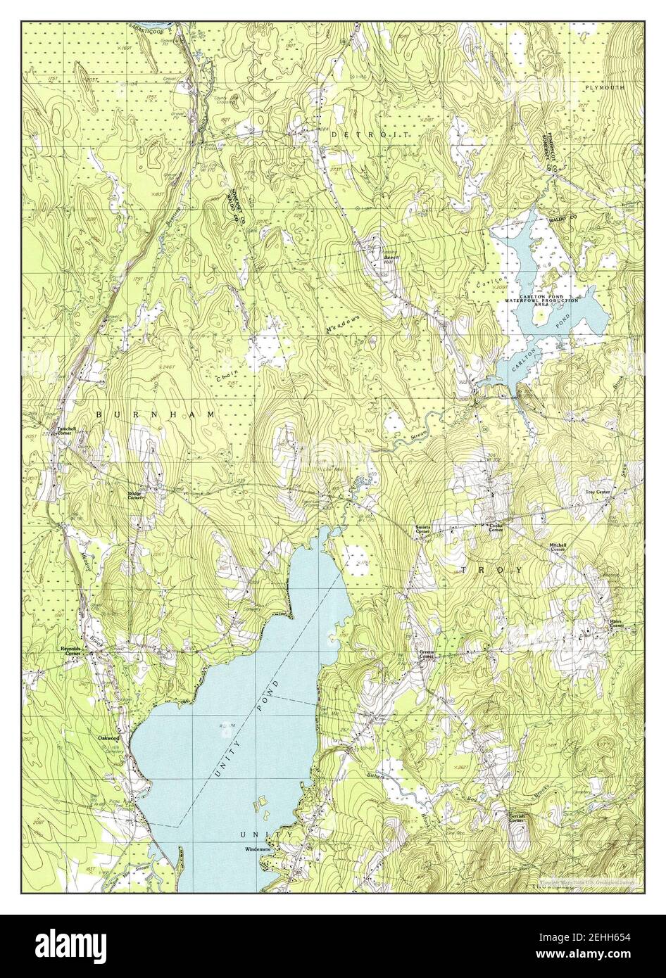 Unity Pond, Maine, map 1982, 1:24000, United States of America by ...