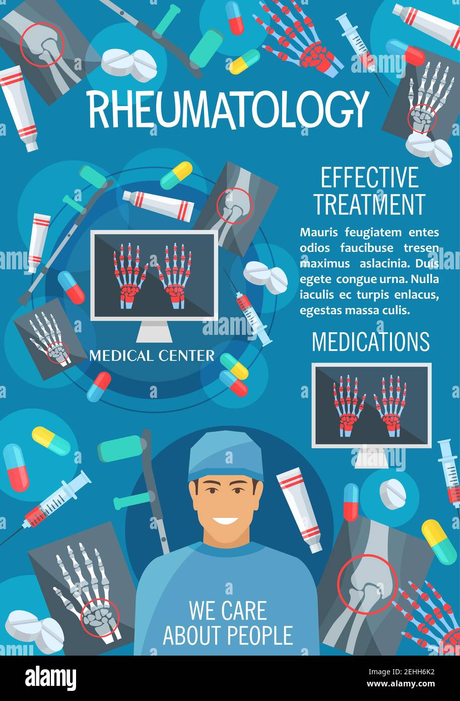 Rheumatology medical clinic banner of diagnostics and treatment of ...