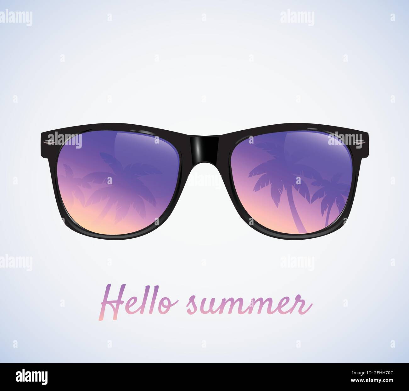 Sunglasses With Palms Reflection Vector Illustration Stock Vector Image ...