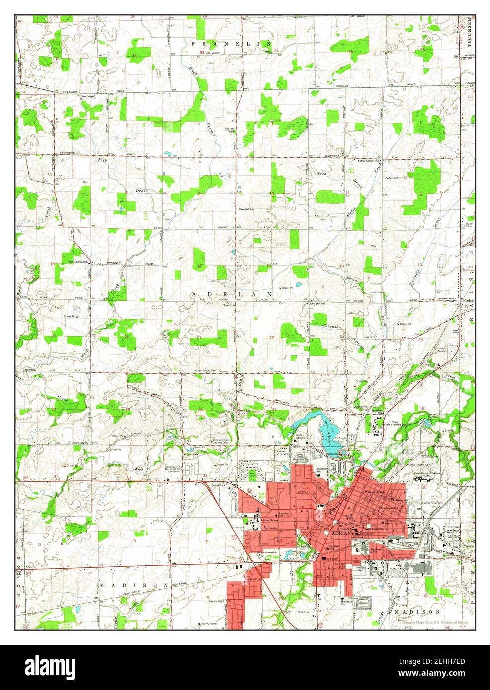 Map of adrian michigan Cut Out Stock Images & Pictures - Alamy