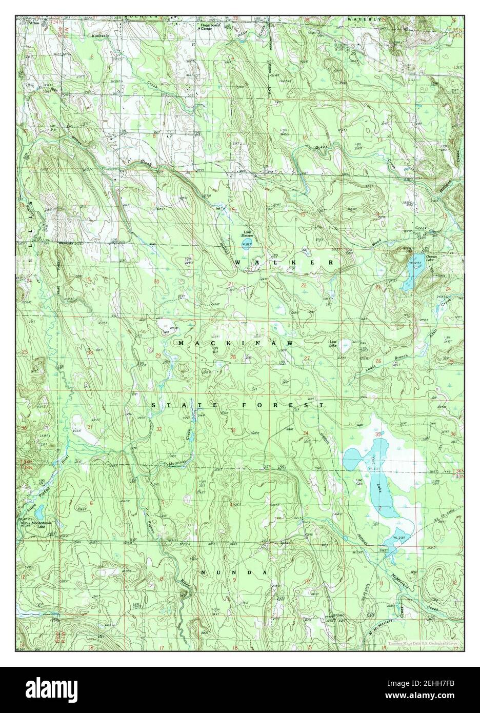 Afton, Michigan, map 1986, 1:24000, United States of America by ...