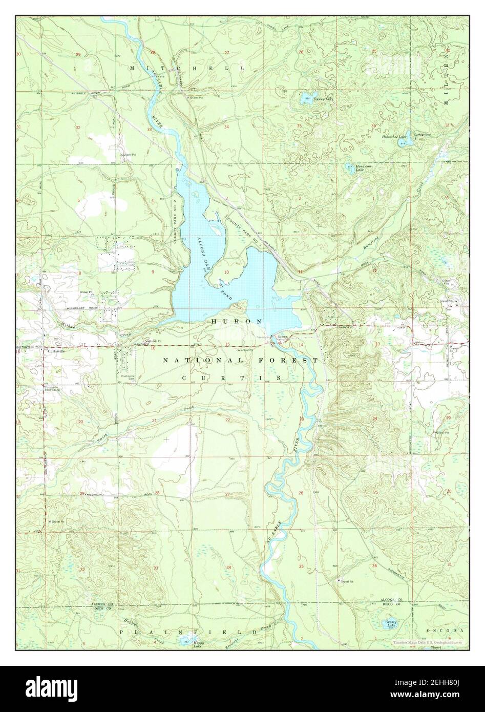 Alcona county map hi-res stock photography and images - Alamy