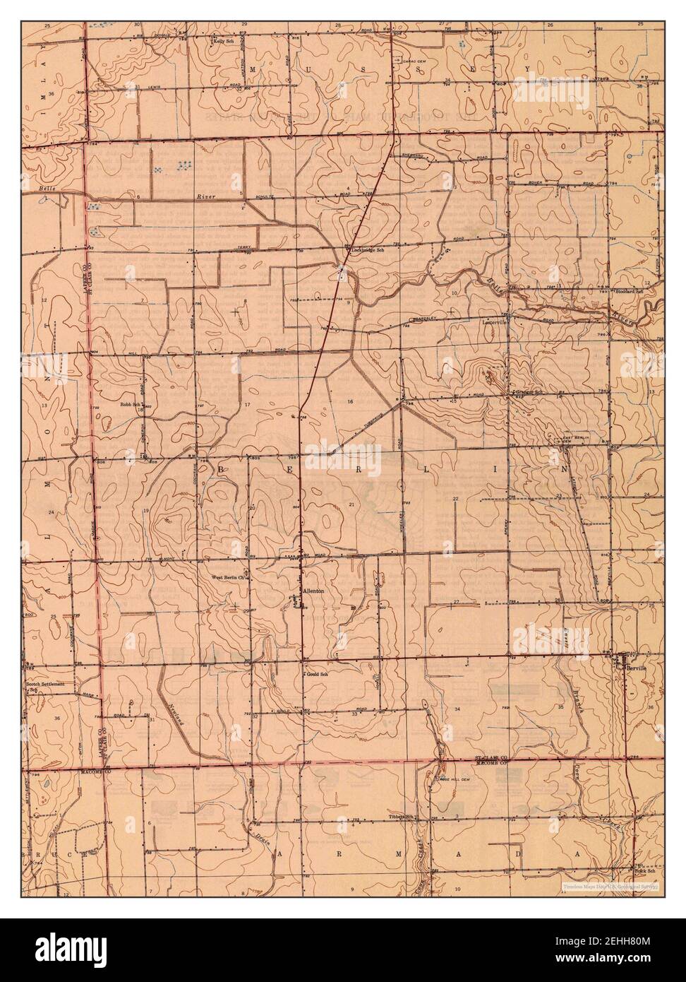 Allenton, Michigan, map 1945, 1:24000, United States of America by ...