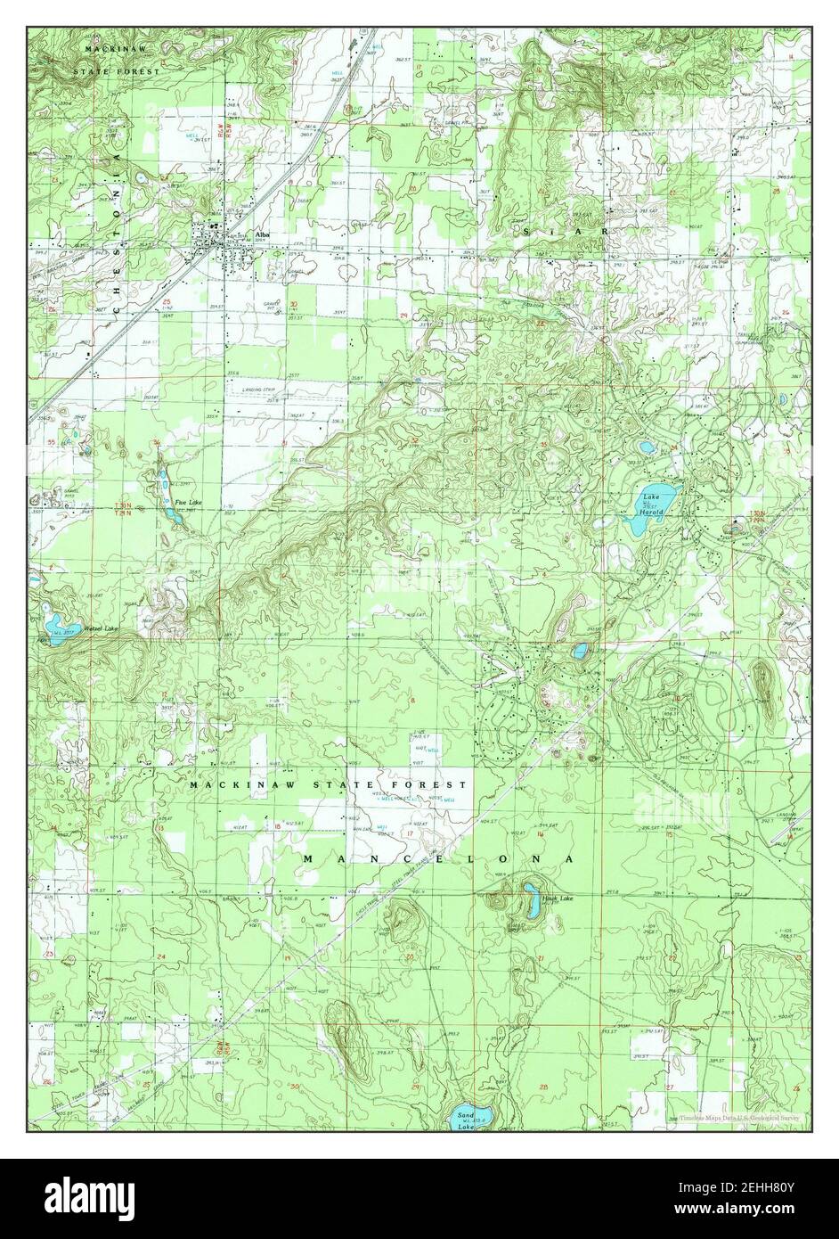 Alba, Michigan, map 1985, 1:24000, United States of America by Timeless ...