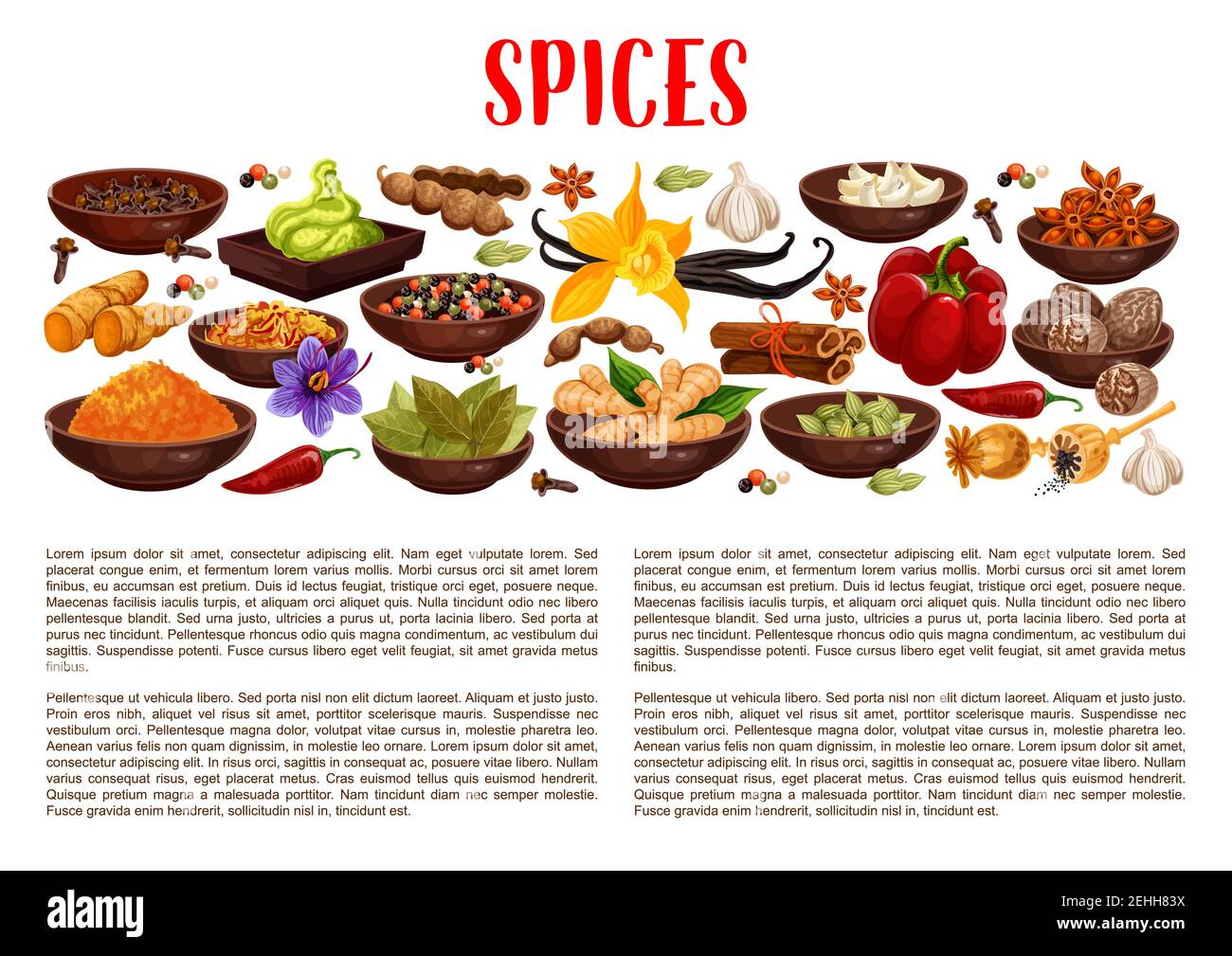 Indian spices border Stock Vector Images - Alamy