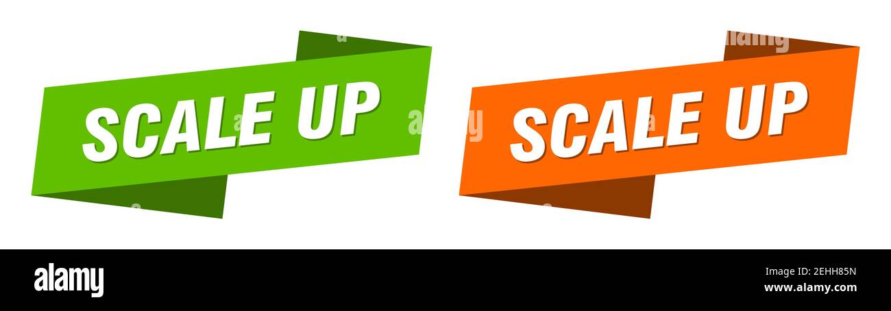 scale up ribbon label sign set. scale up banner Stock Vector Image ...