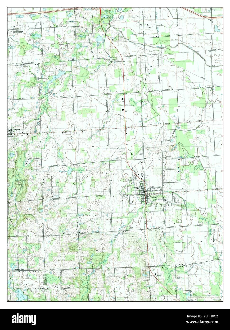 Almont, Michigan, map 1991, 1:24000, United States of America by ...