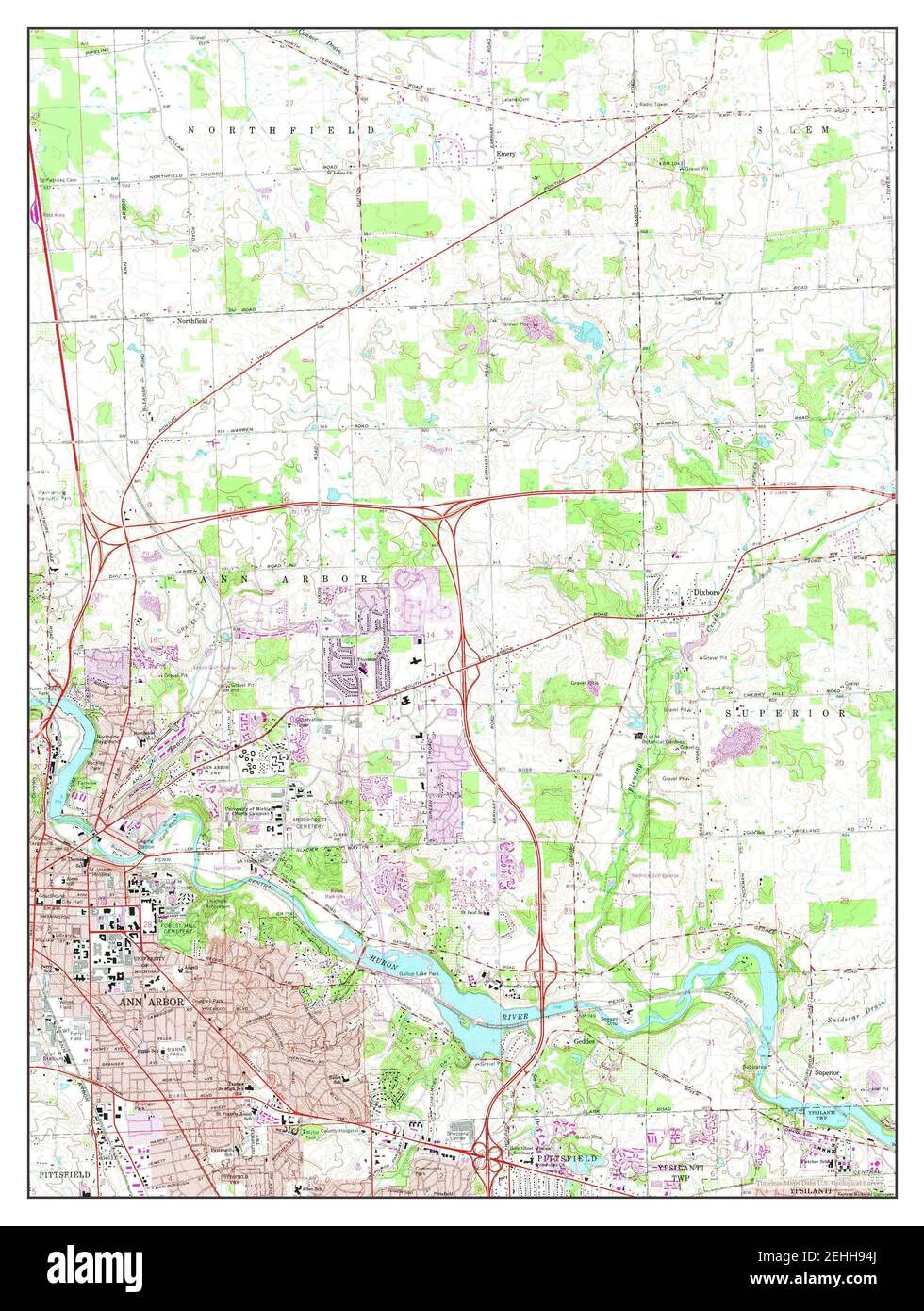 Map of ann arbor Cut Out Stock Images & Pictures - Alamy