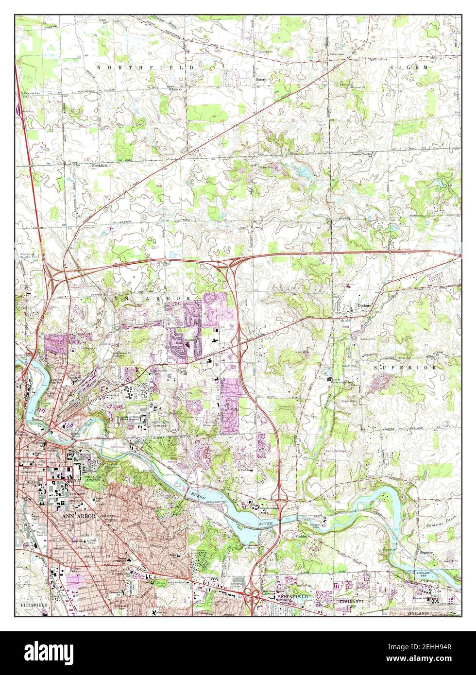 Old map of ann arbor hi-res stock photography and images - Alamy