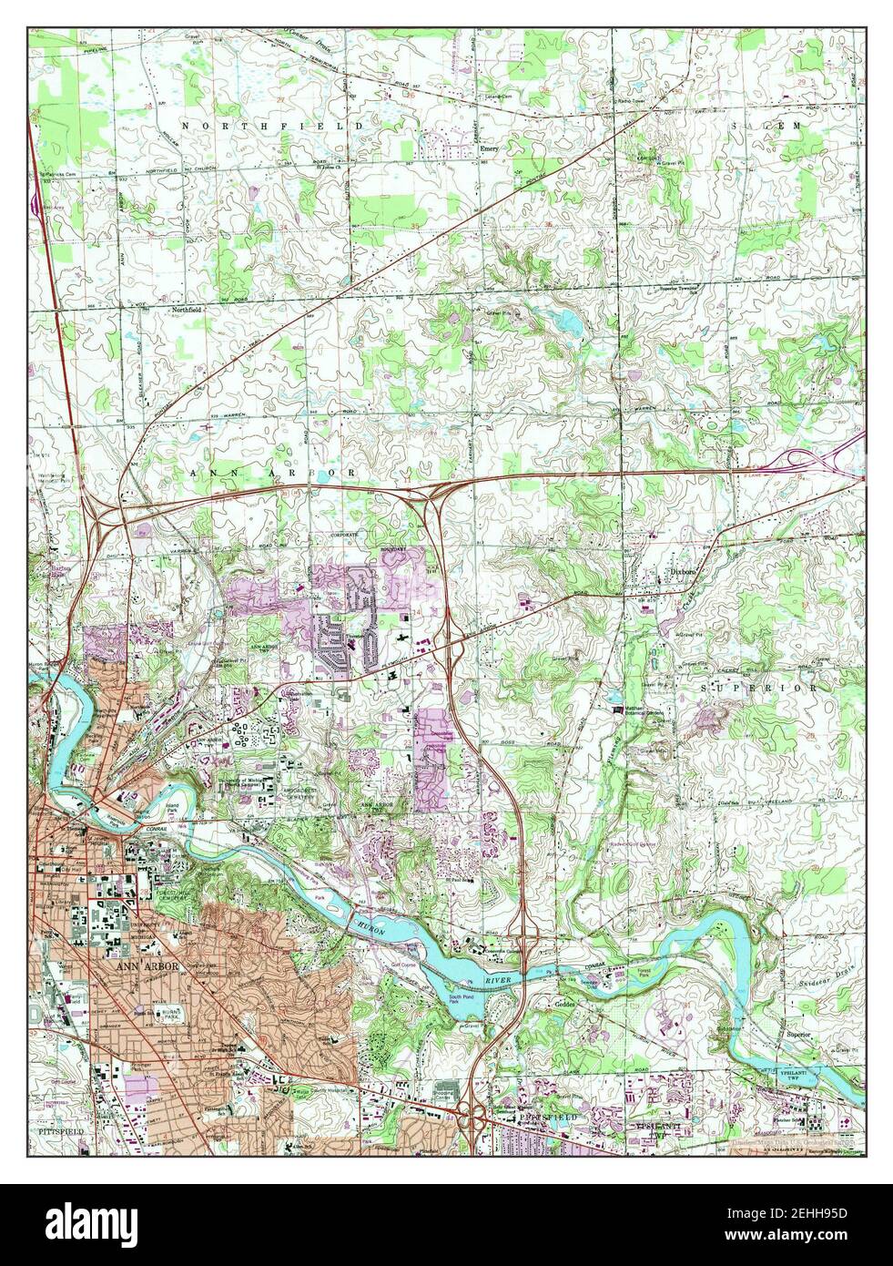 Map of ann arbor michigan hi-res stock photography and images - Alamy