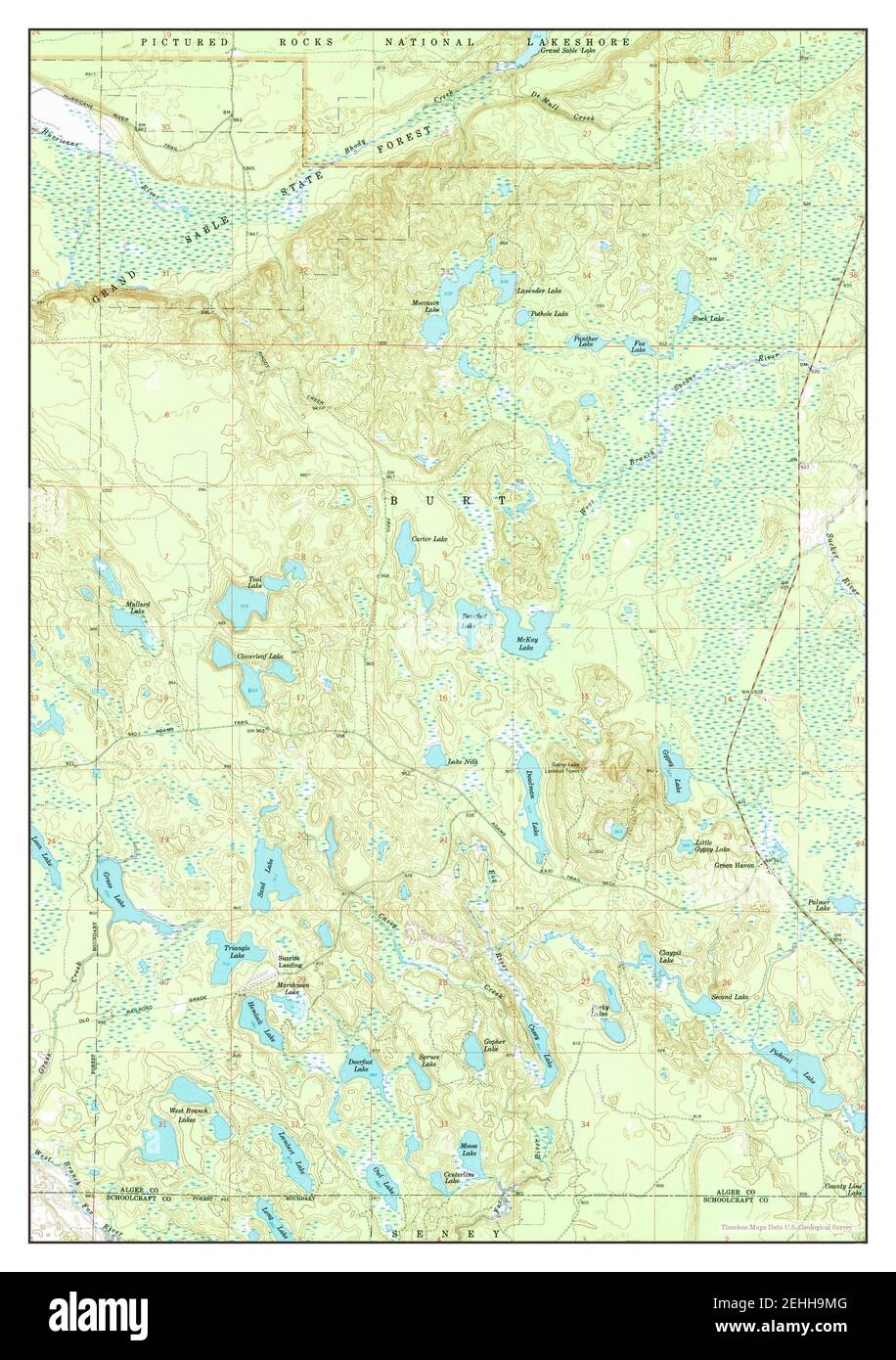 Au Sable Point SE, Michigan, map 1966, 1:24000, United States of ...