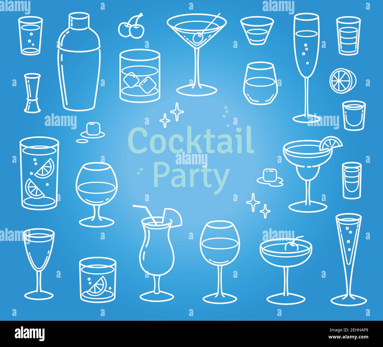 Set of Cocktails and Alcohol Drinks Vector illustration Stock Vector ...