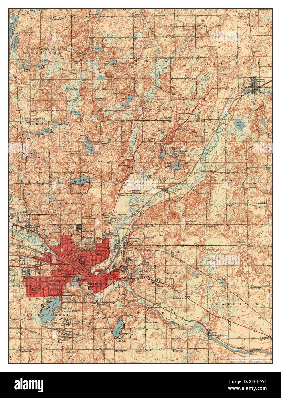 Map of battle creek hi-res stock photography and images - Alamy