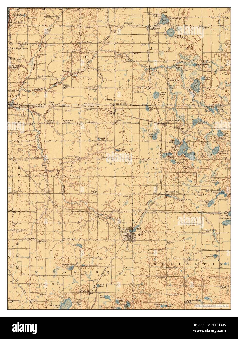 Map of bangor michigan hi-res stock photography and images - Alamy