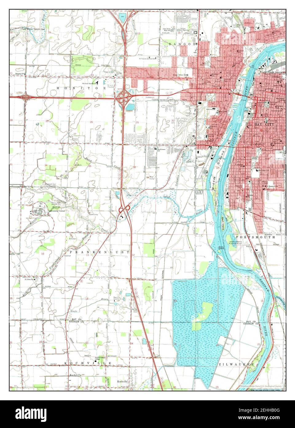 Bay City, Michigan, map 1967, 1:24000, United States of America by ...