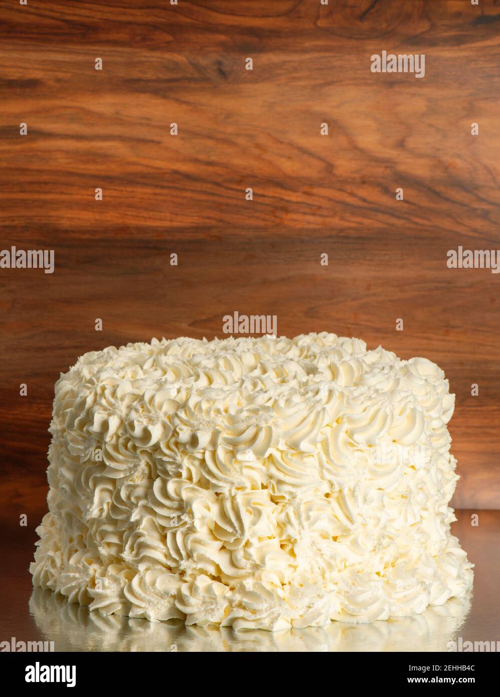 Classic rosette icing sponge cake. Detailed food background Stock Photo ...