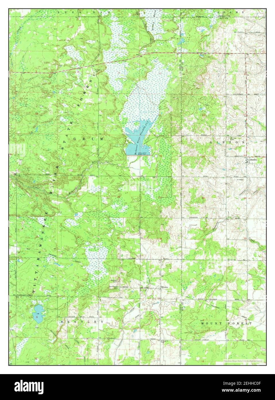 Bentley, Michigan, map 1969, 1:24000, United States of America by ...