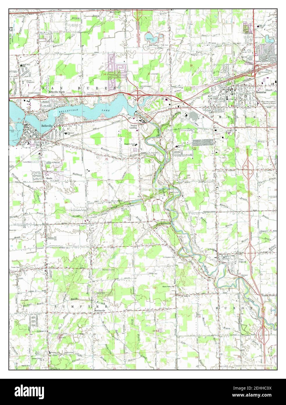 Belleville, Michigan, map 1967, 1:24000, United States of America by ...
