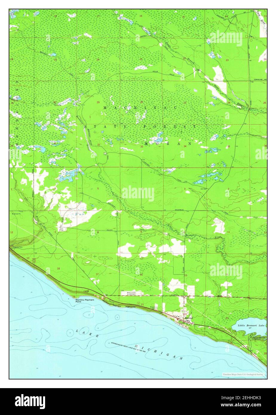 Map of brevort Cut Out Stock Images & Pictures - Alamy