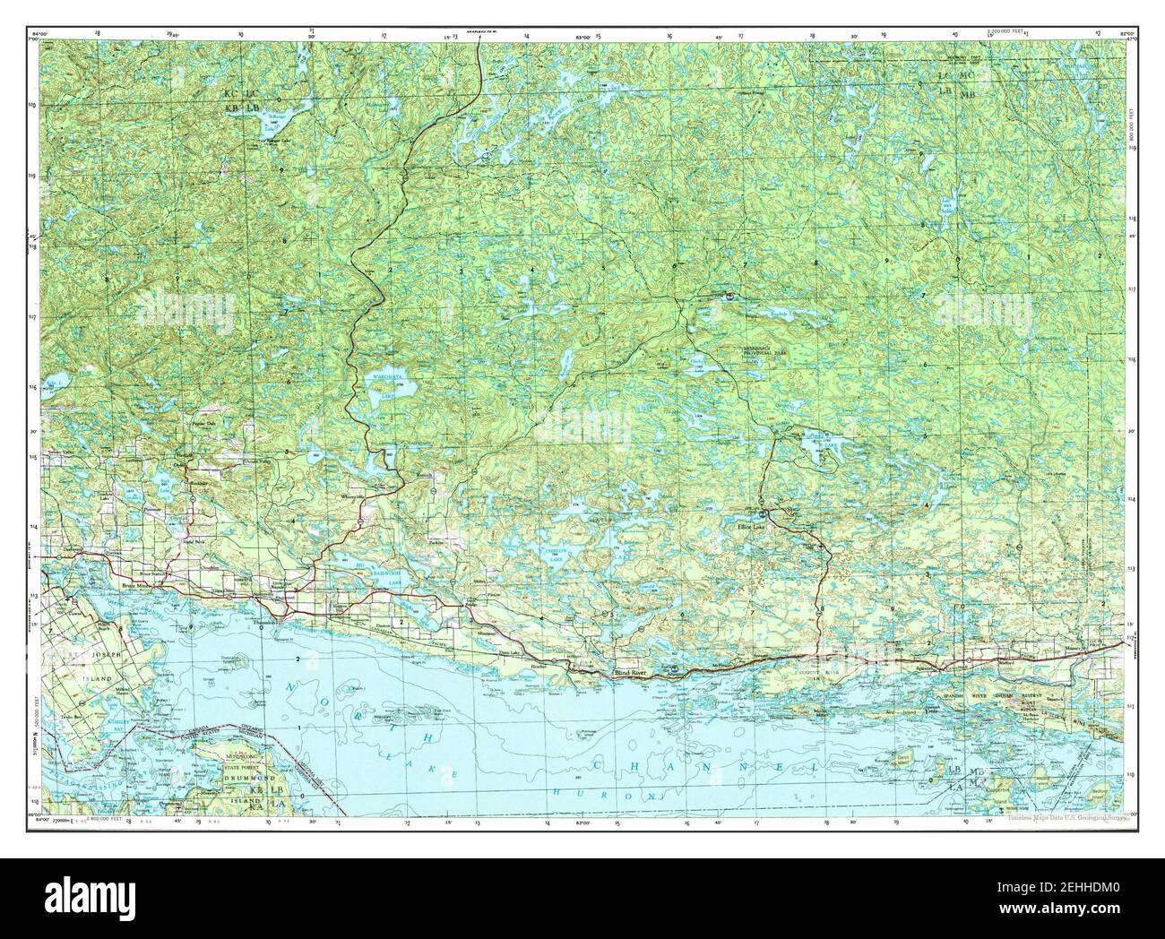 Map of blind river hi-res stock photography and images - Alamy