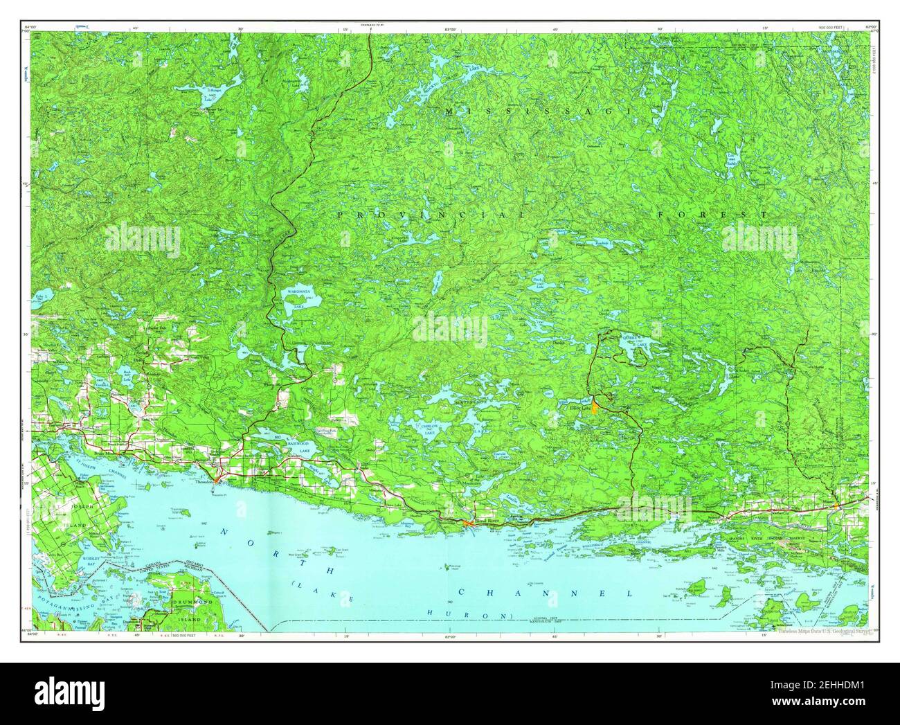 Blind River, Michigan, map 1961, 1:250000, United States of America by ...