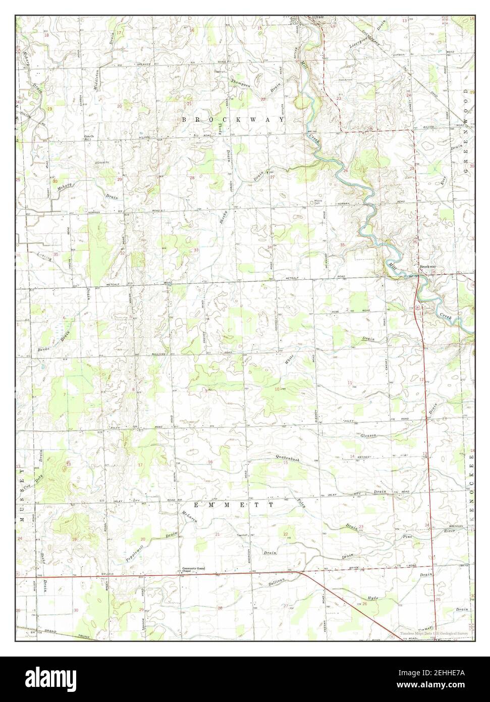 Brockway, Michigan, map 1961, 1:24000, United States of America by ...